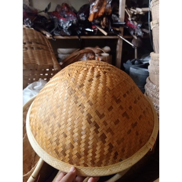 Jual Caping Bambu Papak 35CM Caping Dewasa Dan Anak-Anak | Shopee Indonesia