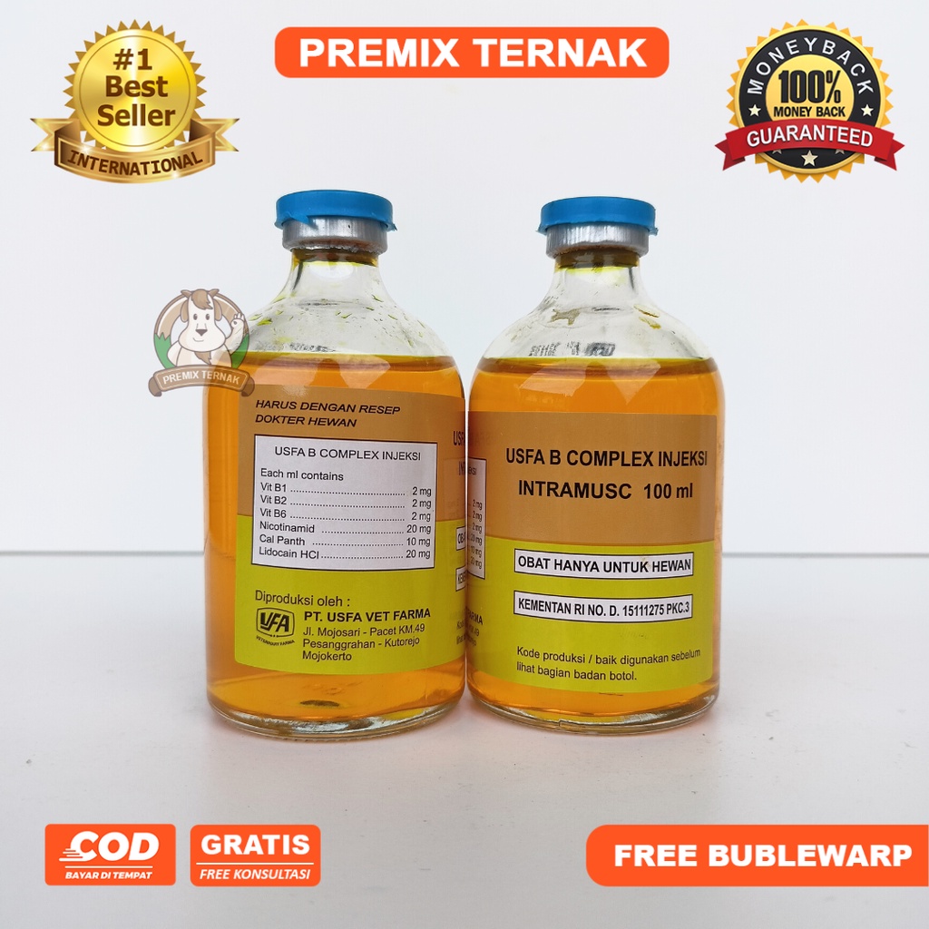 Jual USFA B COMPLEX INJEKSI 100 ML- VITAMIN B KOMPLEKS 100 ML HEWAN ...