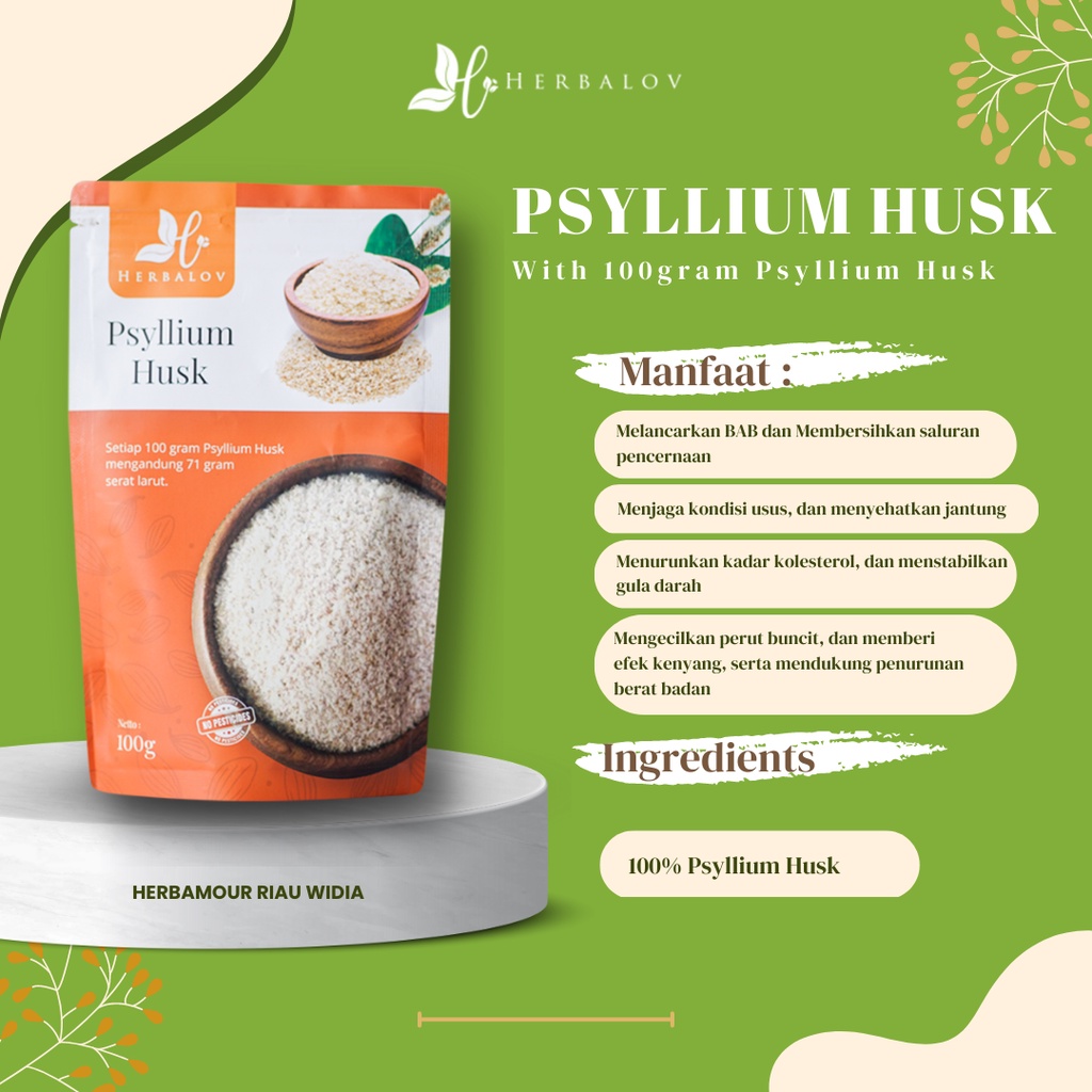 Jual PSYLLIUM HUSK HERBALOV PREMIUM | PHYSILIUM HUSK DIET || PHYSILIUM ...