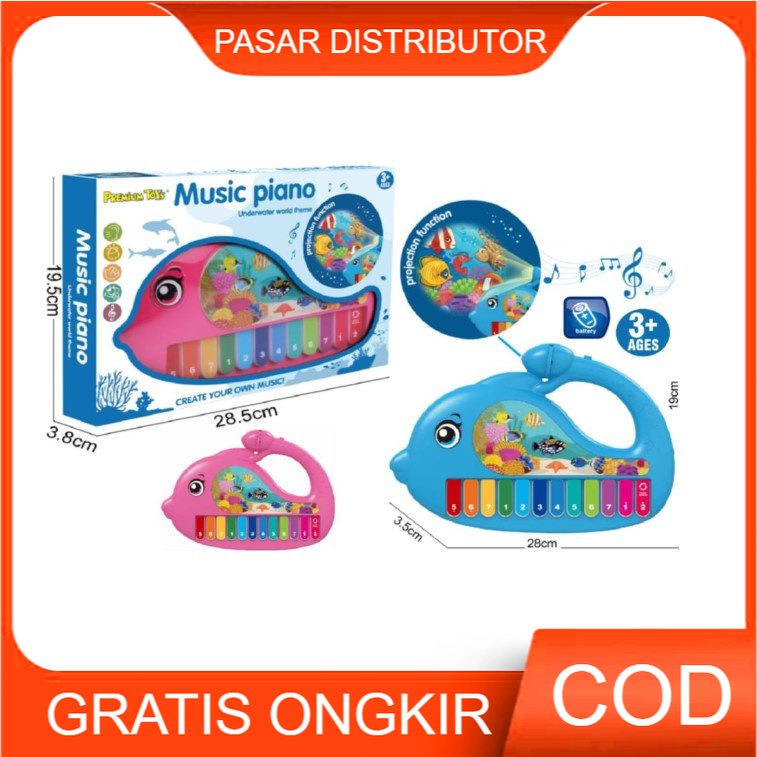 Jual Mainan Anak MUSIC PIANO PROJECTION Mainan Edukasi Piano Belajar ...