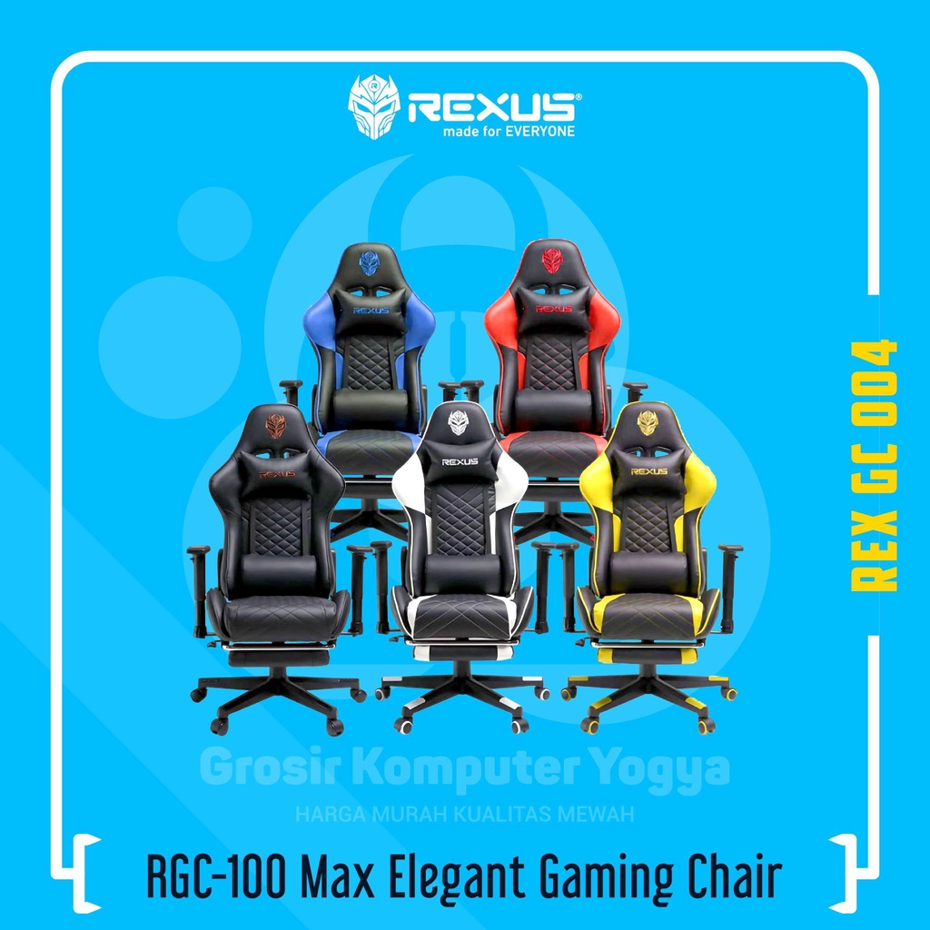 Jual Rexus RGC-100 Max Integrated Footrest Elegant Gaming Chair Kursi ...
