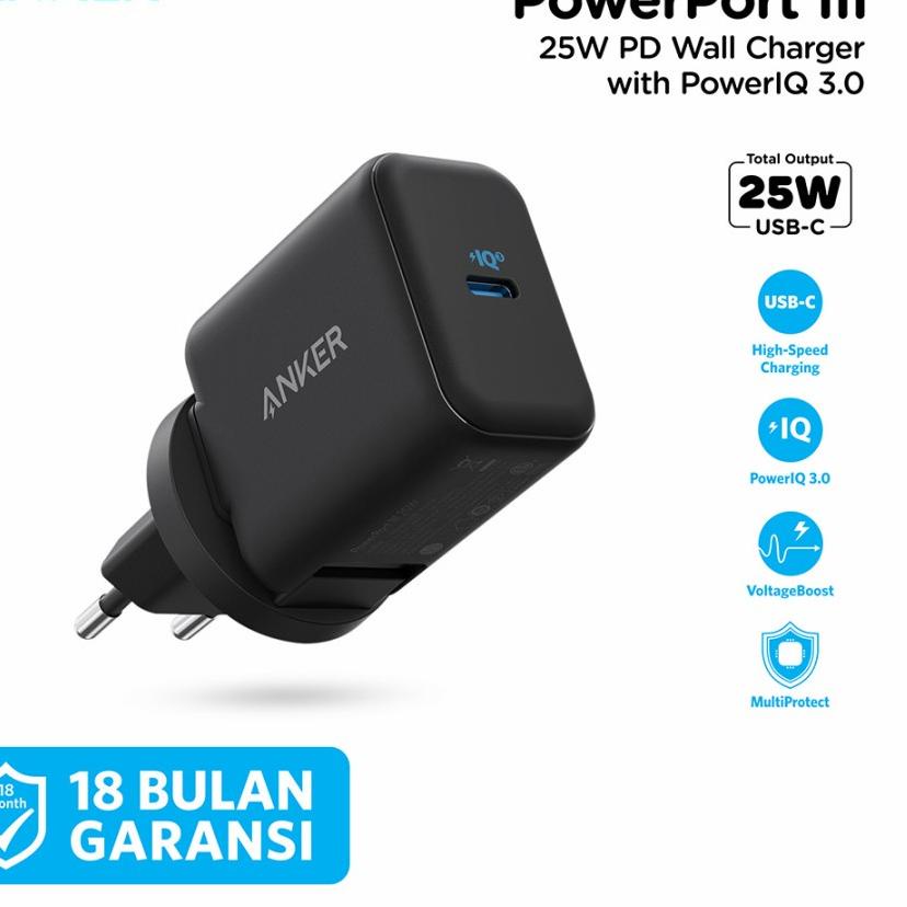Jual Super Produk Wall Charger Anker Super Fast Charging PowerPort III 25W - A2058 | Shopee ...