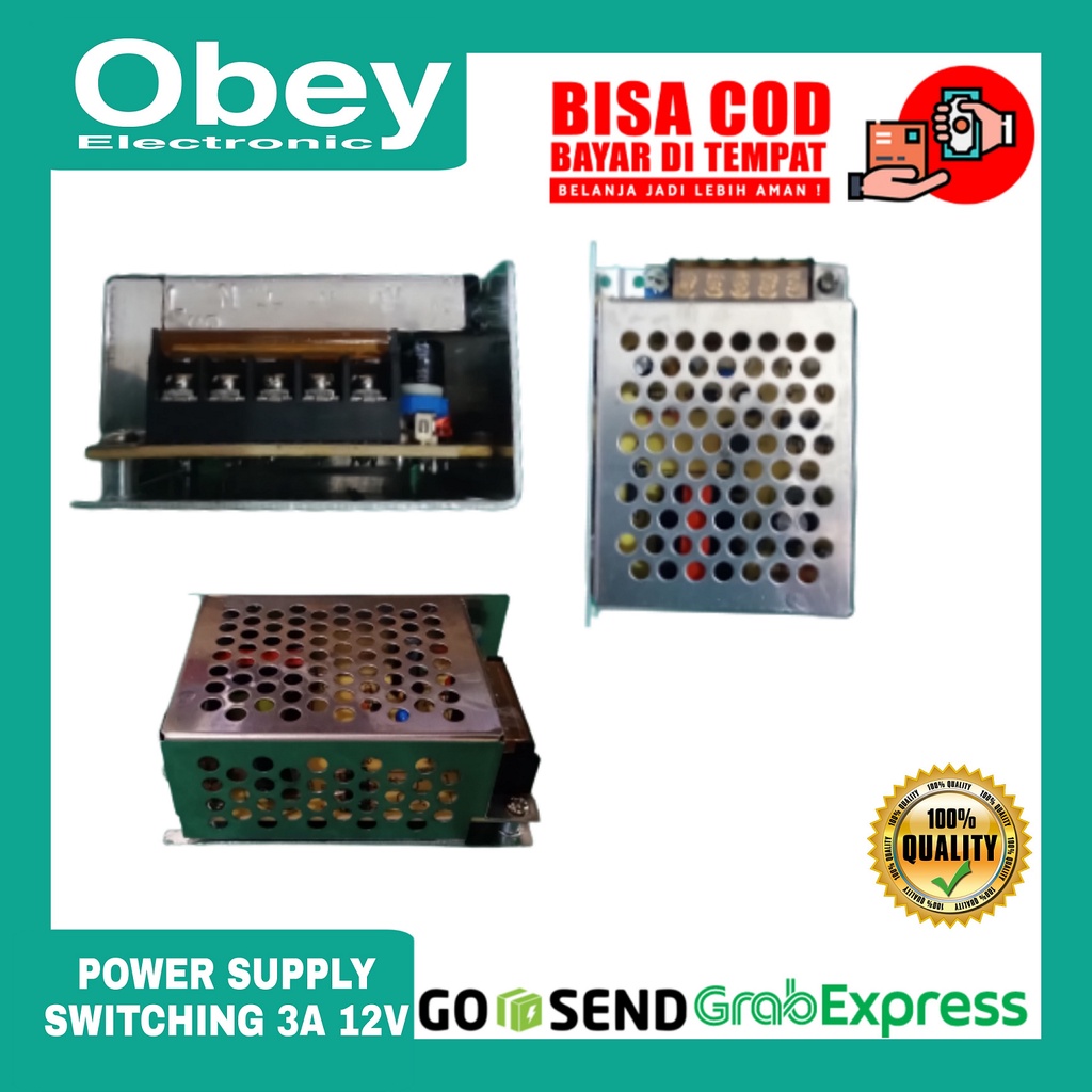 Jual Power Supply Adaptor Switching Trafo LED Strip 12V 3A 12 Volt 3 Ampere | Shopee Indonesia