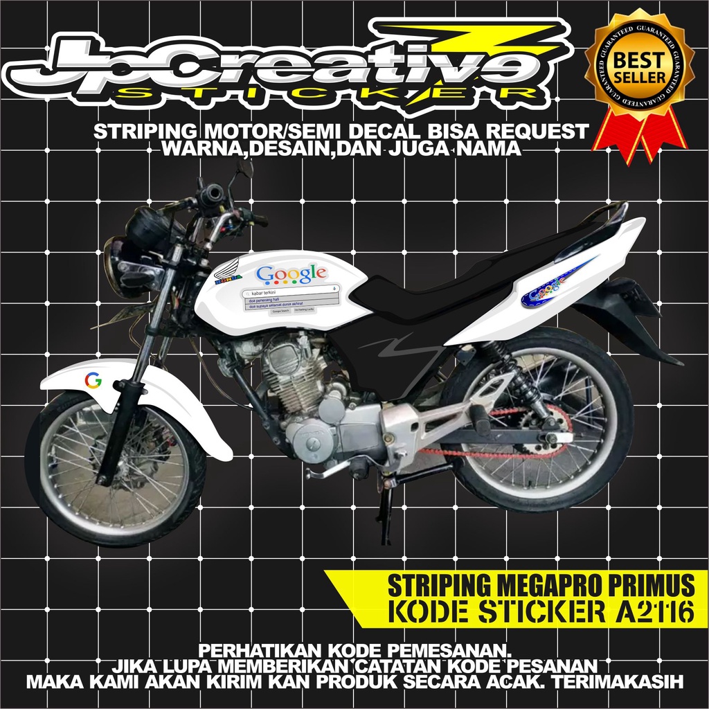 Jual STRIPING MEGAPRO PRIMUS TERBARU GGLE (BISA CUSTOM PENCAHARIAN ...