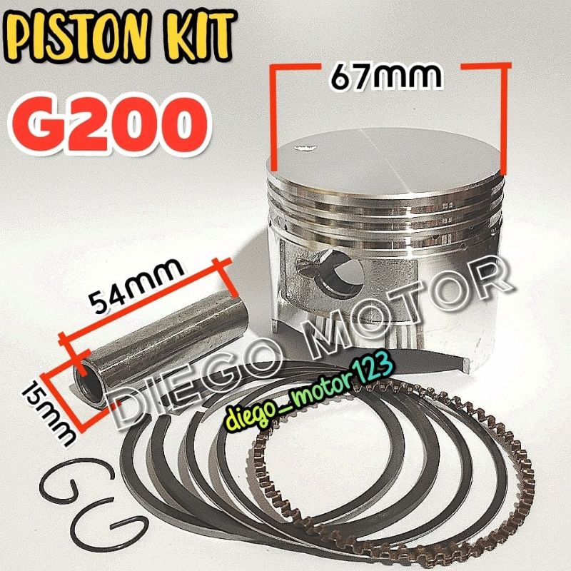 Jual G200 Piston Assy Seher Komplit Mesin Honda Penggerak 5PK | Shopee Indonesia