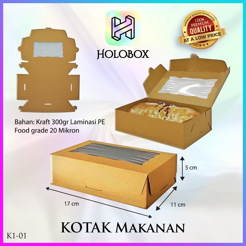 Jual KOTAK KUE|BROWNIES|BOLU|ROTI|MAKANAN|KRAFT|DUS|BOX|PACKAGING|PE|K1 ...