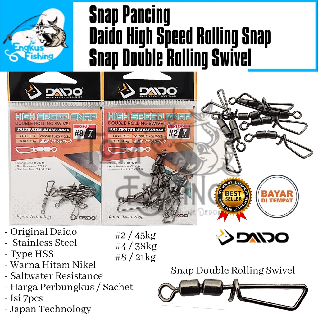 Jual Snap Pancing Daido High Speed Double Rolling Swivel (#2/#4/#8/#10 ...
