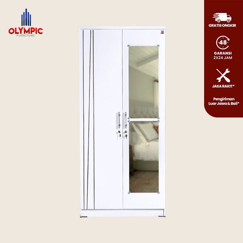 Jual OLYMPIC LEMARI PAKAIAN PANEL KAYU 2P LCSP LENO | Shopee Indonesia