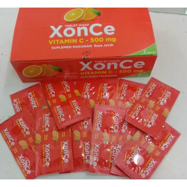 Jual Vitamin C Xonce Tablet Hisap Strip 500mg | Shopee Indonesia
