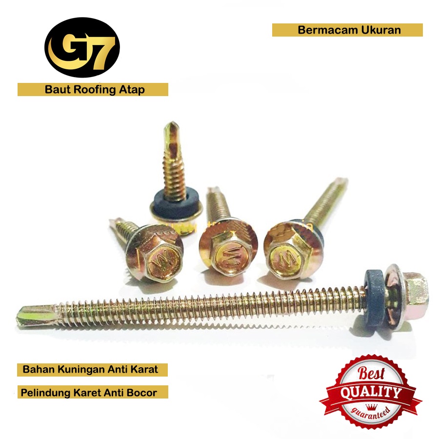 Jual Baut Roofing Baut Atap Anti Karat Kuningan Baut Rofing Sekrup Atap ...