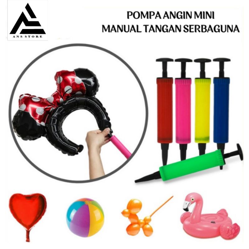 Jual Pompa Angin Mini Manual Tangan Pompa Balon Pelampung Renang Ban ...