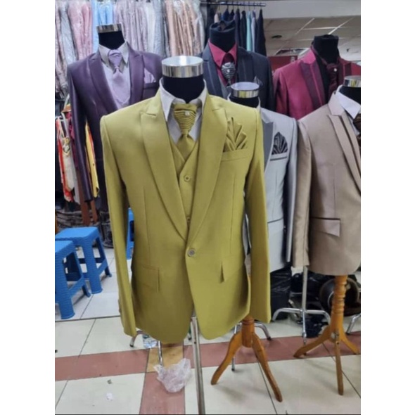 Jual JAS PENGANTIN PRIA HIJAU LEMON bahan dof /jas wedding pria ijo ...
