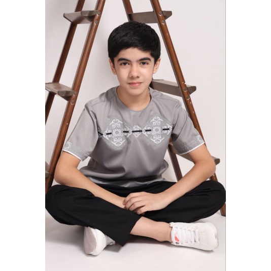 Jual baju koko anak ALIF GREY KIDS bisa couple ayah dan anak original ...