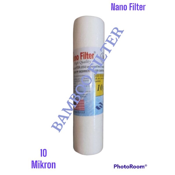Jual 10 Micron NANO FILTER 10 Inc - Sedimen Cartridge Spun Filter Air ...