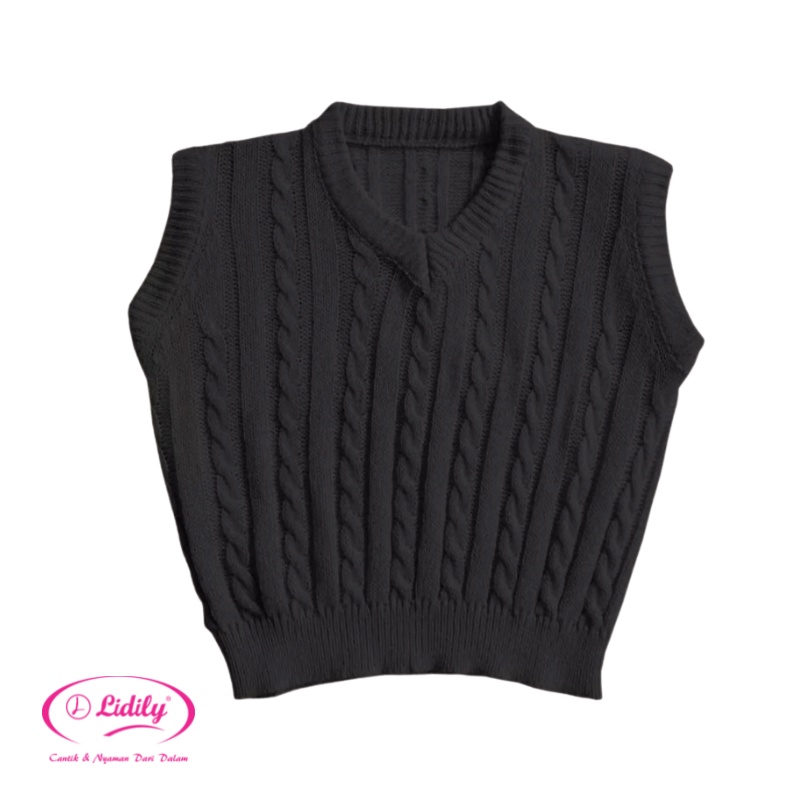 Jual Lidily - Vest Knit Bra Rompi Rajut Wanita Vest Korea Crop Tee Vest ...