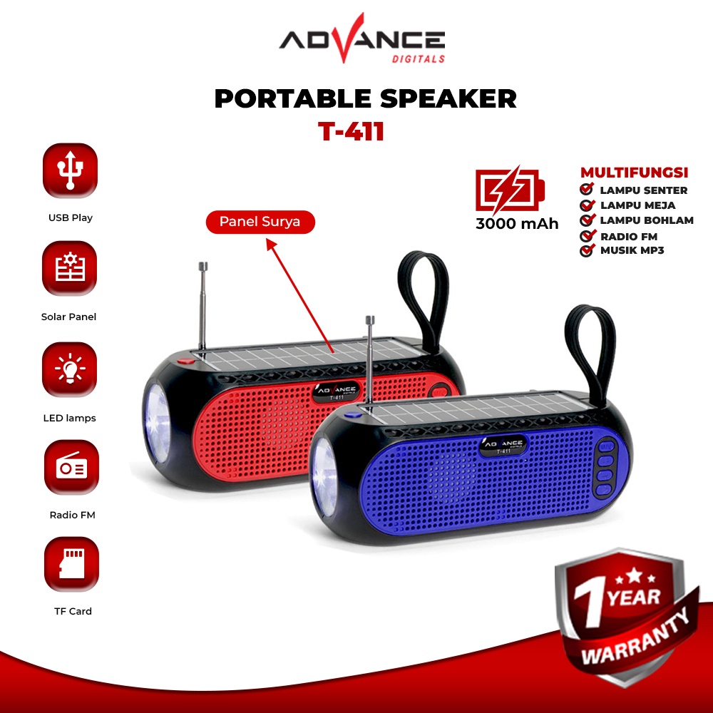 Jual Speaker Bluetooth Advance T411 Portable Surya Speaker Radio Senter ...