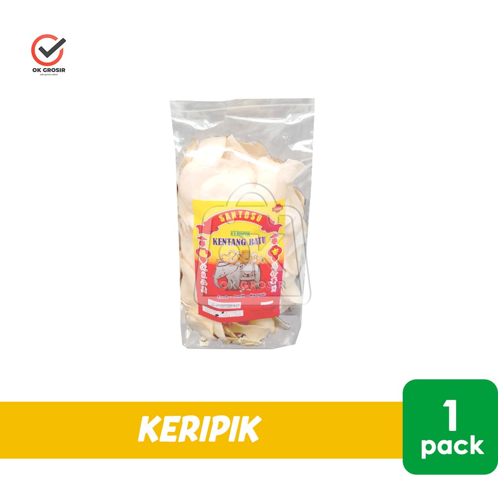 Jual Keripik Kripik Kentang Batu SANTOSO Gurih Renyah (1 Pack) | Shopee ...