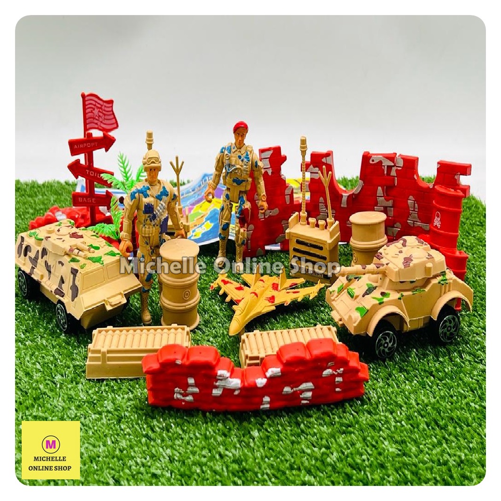 Jual Mainan figure set militer isi 62pcs mainan tentara military | Shopee Indonesia