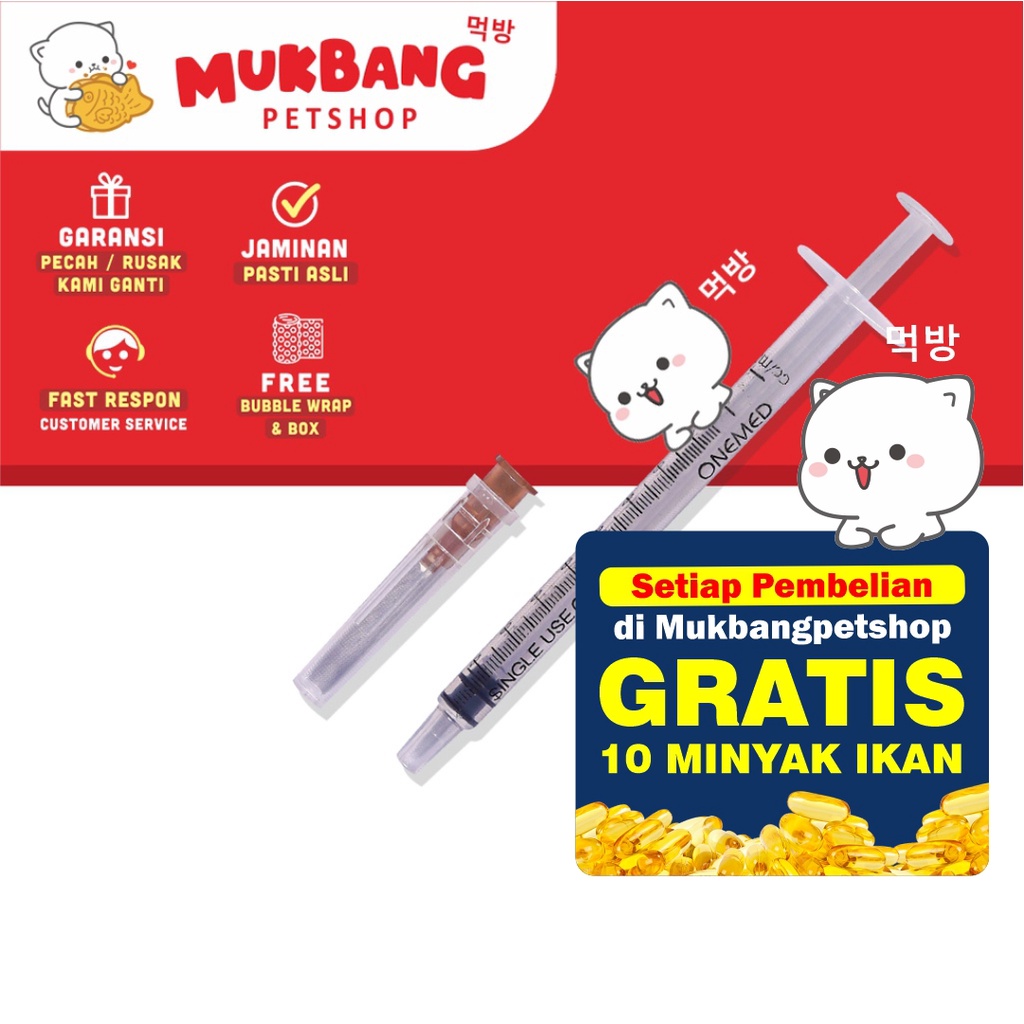 Jual Spuit 1ml Alat Bantu Minum Obat Kucing Kitten Spuit Pipet Hewan ...