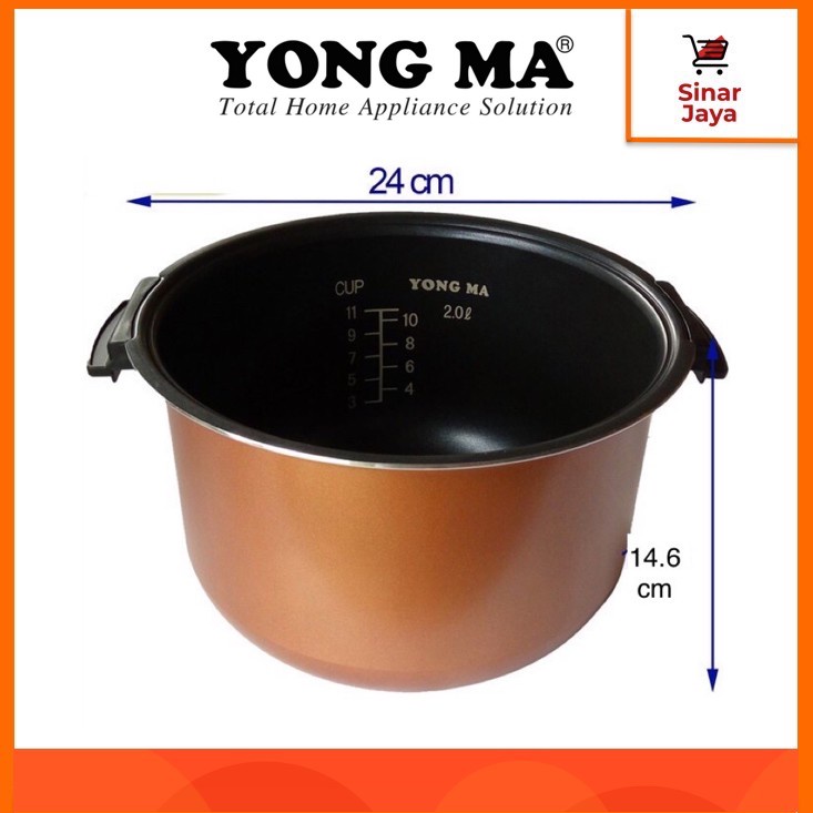 Jual YONG MA Panci Magic Com 2 Lt / Inner Pot Wing / Gold Eco Ceramic ...