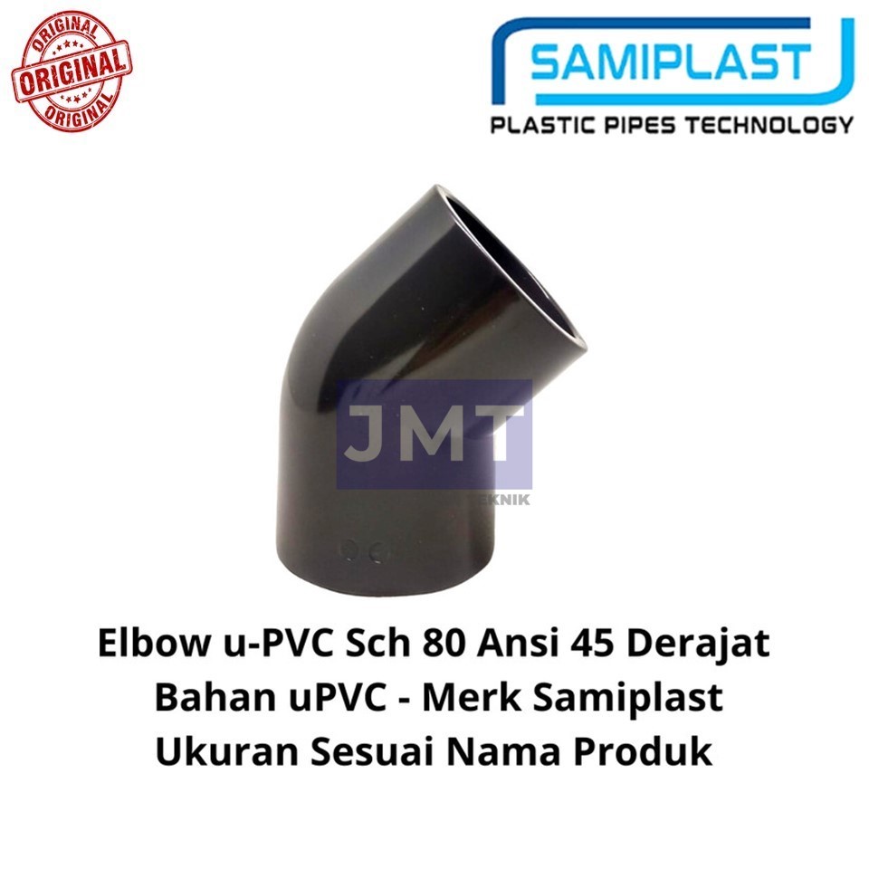 Jual Elbow Knee 6" inch U-PVC Sch 80 ANSI 45 Derajat Merk Samiplast ...