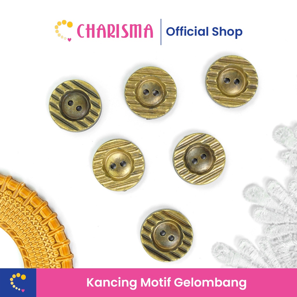 Jual Charisma Kancing Motif Garis - Kancing Bulat Garis | Shopee Indonesia