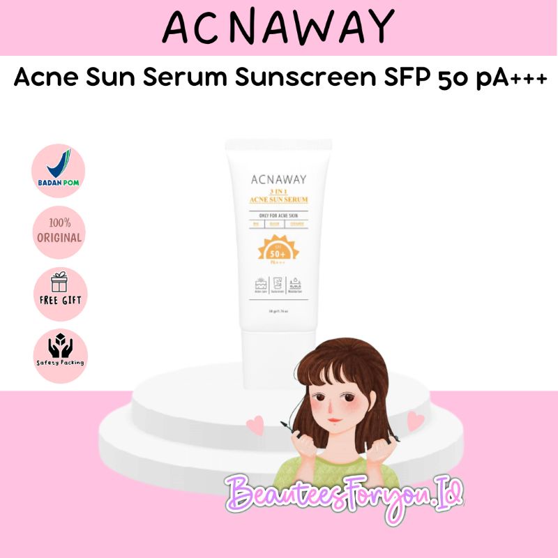Jual ACNAWAY 3in1 Acne Sun Serum Sunscreen SPF 50 PA+++ 50gr | Shopee Indonesia