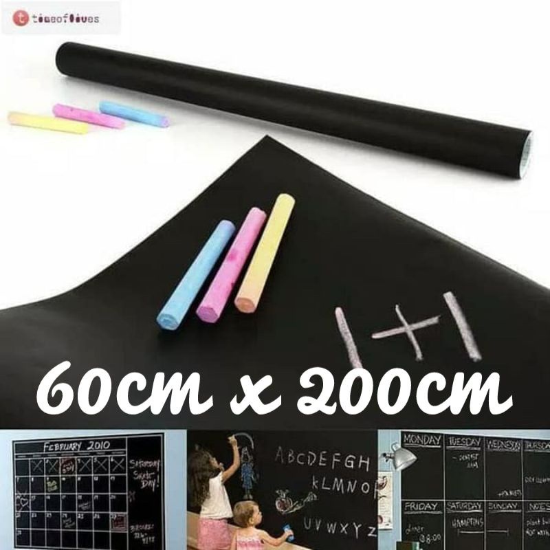Jual 2 Meter Blackboard Sticker stiker/ papan tulis kapur free 5 kapur ...
