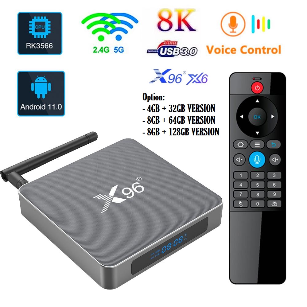 Jual X96 X6 - Android 11 Smart TV Box 8K UHD - Android TV Box Terbaru dari X96 Series | Shopee ...