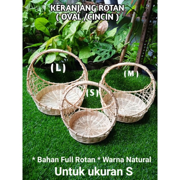 Jual Keranjang Rotan Cincin Oval ukuran S tempat parcel hampers ...