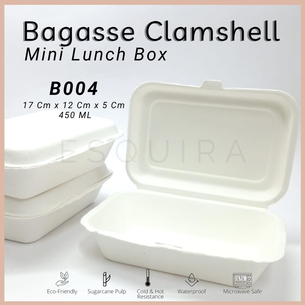 Jual Clamshell Bagasse / Mini Lunch Box / Packing makanan Serat Tebu ...