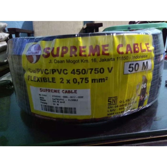 Jual Komponen Kabel Nyyhy Supreme 2X0.75 Serabut 2 X 0.75 50 Meter | Shopee Indonesia
