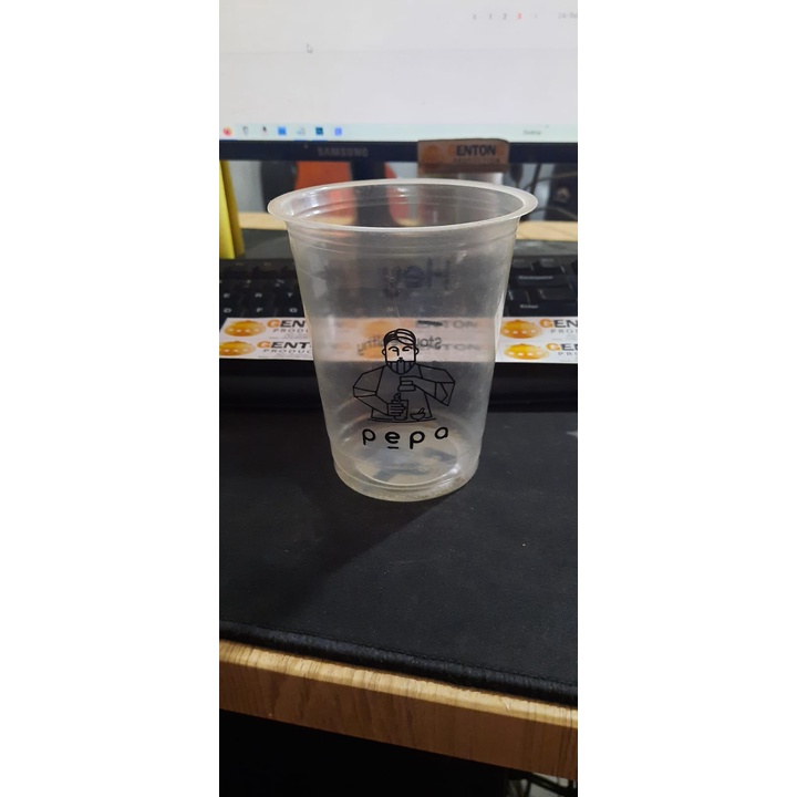 Jual Sablon Gelas Cup datar l 14 Oz Merk Sap Tebal, 7 gram / gelas cup ...