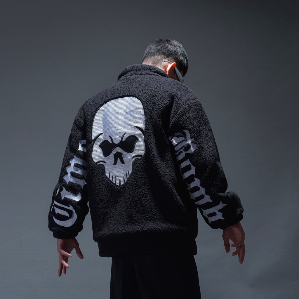 Jual TIMEBOMB | SHERPA JACKET | JAKET SHERPA | SKULL | Shopee Indonesia