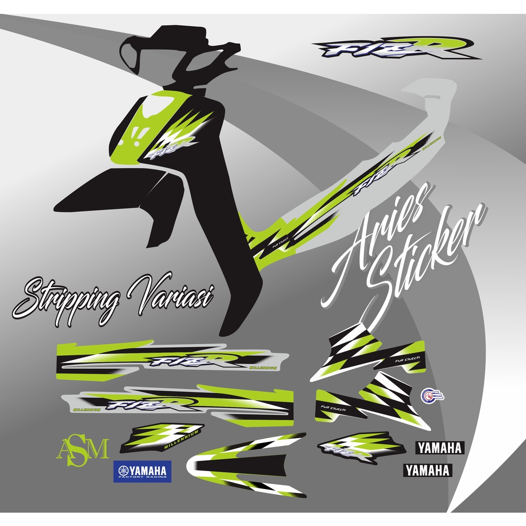 Jual STRIPING STIKER LIS FIZ R MILENIUM HIJAU SILVER | Shopee Indonesia