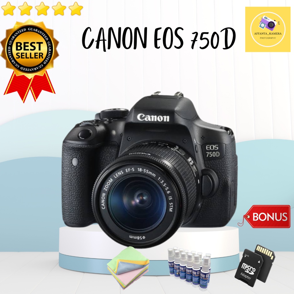 Jual CANON EOS 750D WIFI LENSA 18-55MM IS/STM LAYAR SENTUH SIAP PAKAI - KAMERA DSLR | Shopee ...