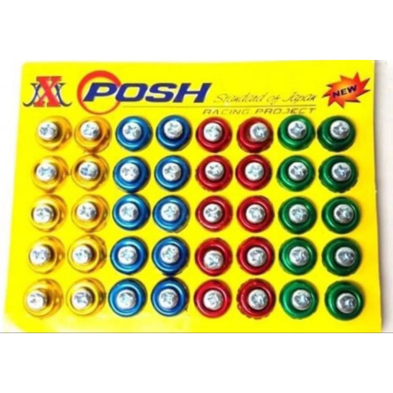 Jual Baut Obeng Posh buat plat Nomor Isi 40Pcs | Shopee Indonesia