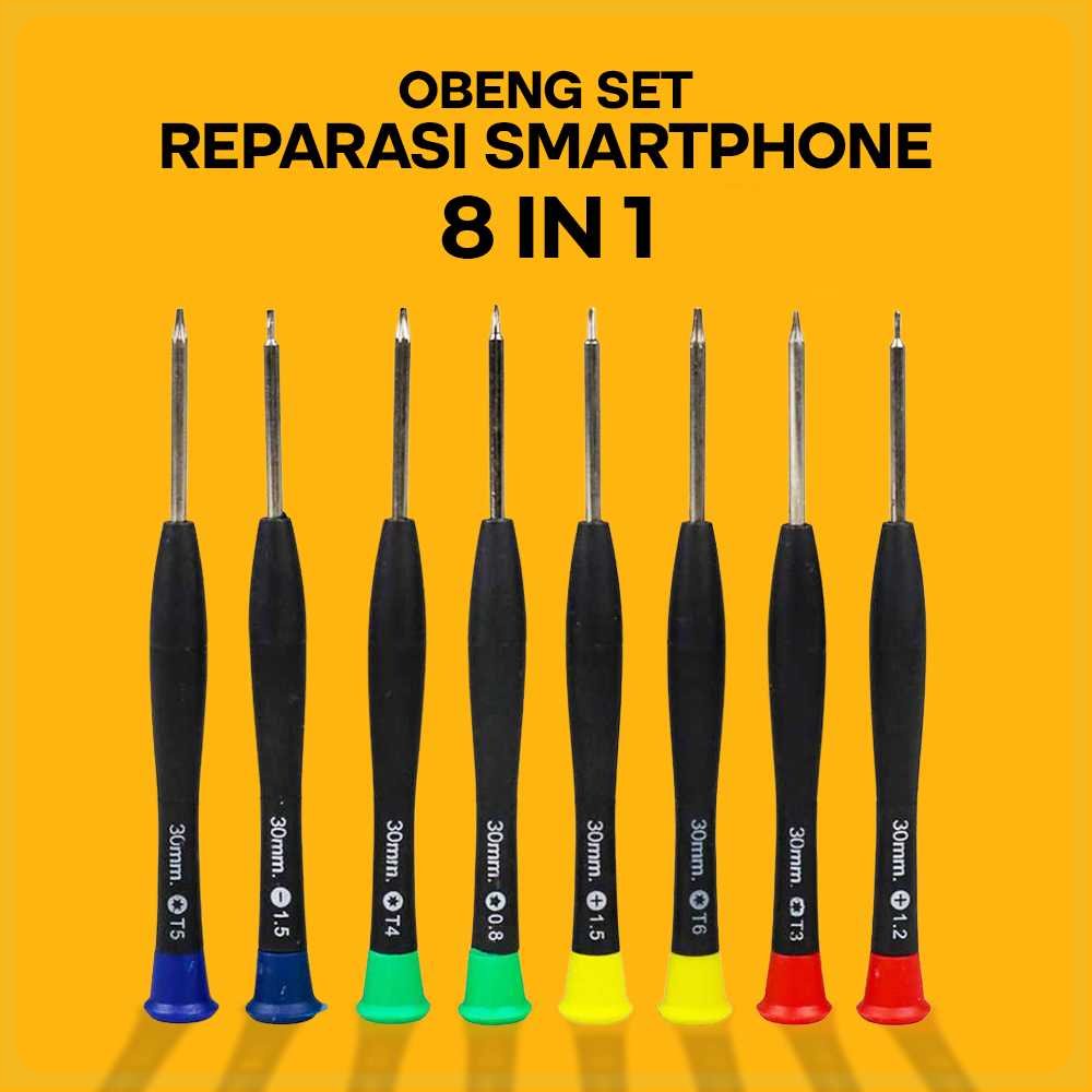 Jual Obeng Set Reparasi Smartphone Handphone 8 in 1 | Shopee Indonesia