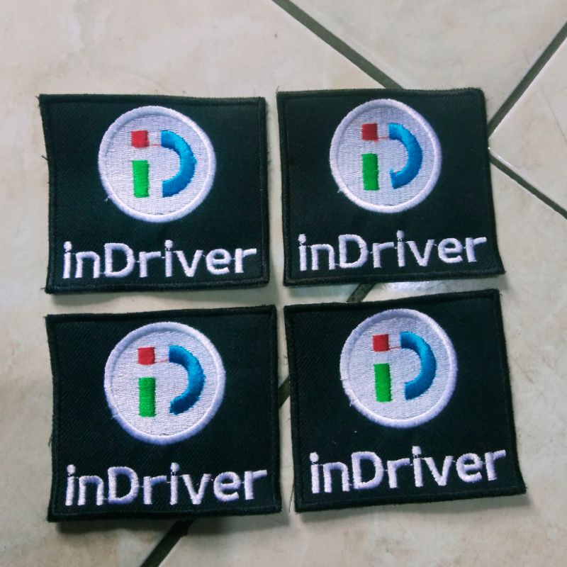 Jual Emblem InDriver Simpel Dada Dasar Hitam Logo INDRIVER Bordir ...