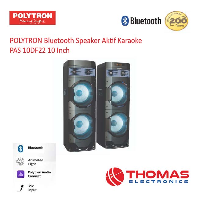 Jual POLYTRON Bluetooth Speaker Aktif Karaoke PAS 10DF22 10 Inch 10 DF ...