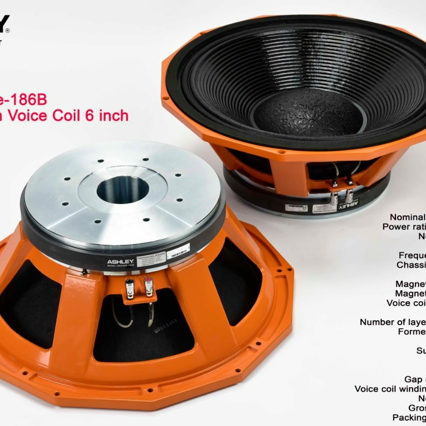 Jual speaker ashley orange 186b original component orange186b 18 inch 6 ...
