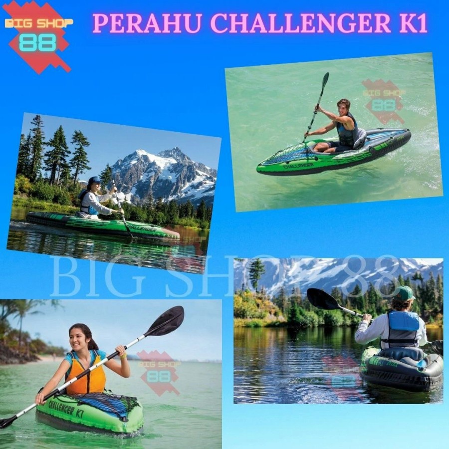 Jual INTEX PERAHU KARET KAYAK KANO TIUP CHALLENGER K1 K2 EXPLORER K2 ...