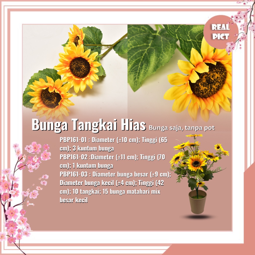 Jual UNICO Bunga Matahari Hias Plastik Tangkai Bunga Matahari Dekorasi ...