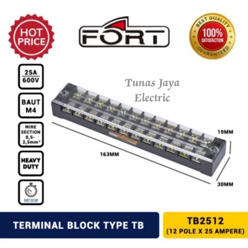 Jual Terminal Blok TB-2512 12Pole 25A FORT | Shopee Indonesia