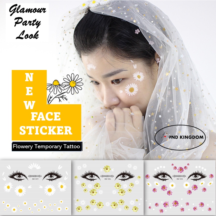 Jual [ BM ] Stiker Wajah Bunga / Tato Wajah Sticker Muka / Face Sticker ...