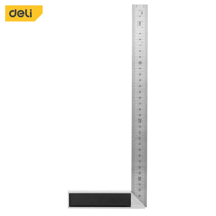 Jual Deli Penggaris Siku L / Steel Angle Ruler Mistar Garisan Siku ...