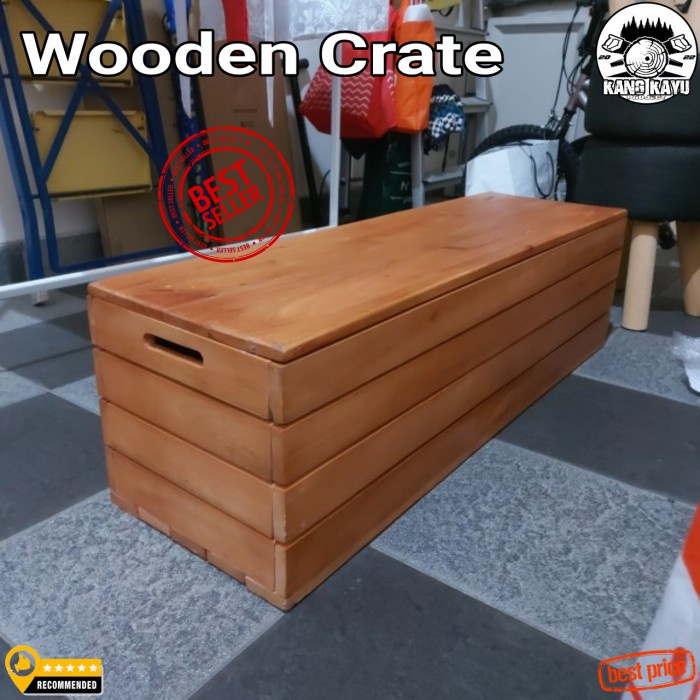 Jual Wooden crate box Kotak penyimpanan Keranjang kayu serbaguna ukuran ...