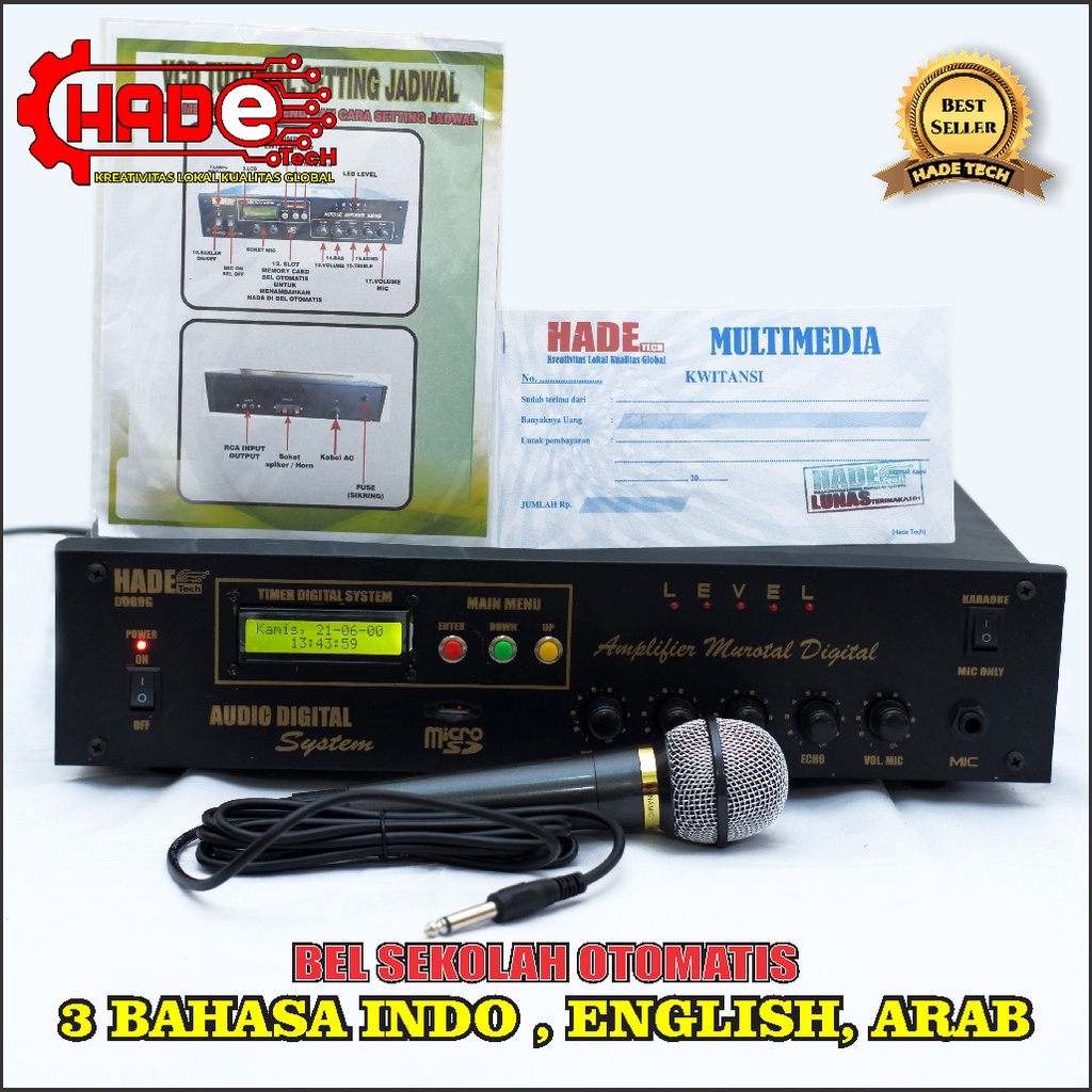 Jual Bel Sekolah otomatis 3 Bahasa plus MIC | Shopee Indonesia