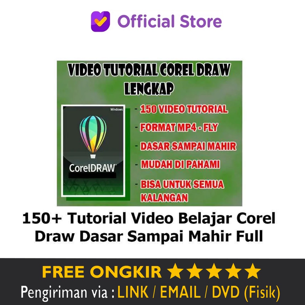 Jual Paket 150+ Tutorial Video Belajar Corel Draw Dasar Sampai Mahir Professional Vidio CDR Ahli ...