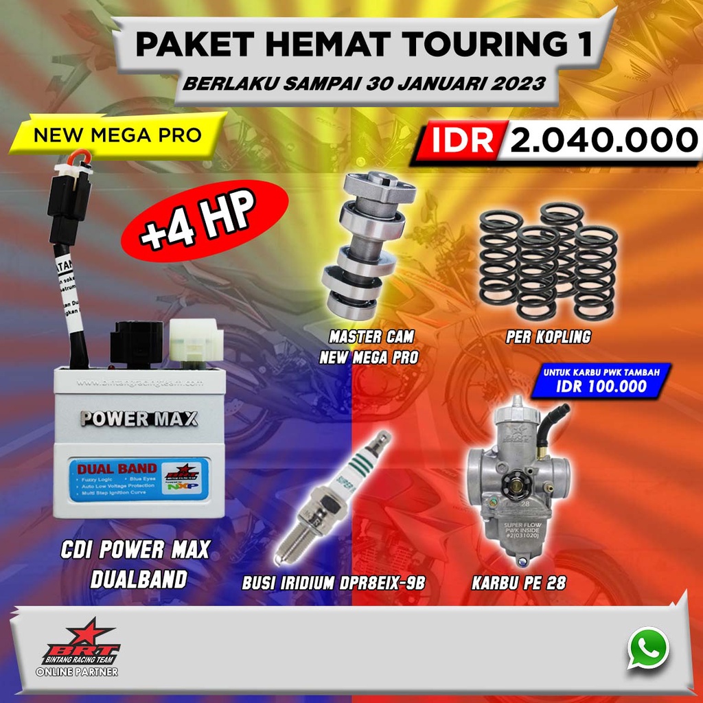 Jual PAKET HEMAT TOURING 1 NEW MEGA PRO BRT - CDI POWERMAX + KARBU PE ...
